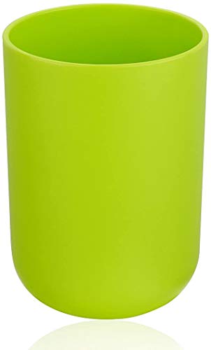 6 Pcs Plastic Bathroom Accessory Set Luxury Bath Accessories Bath Set Lotion Bottles, Toothbrush Holder, Tooth Mug, Soap Dish, Toilet Brush, Trash Can, Rubbish Bin (Green)