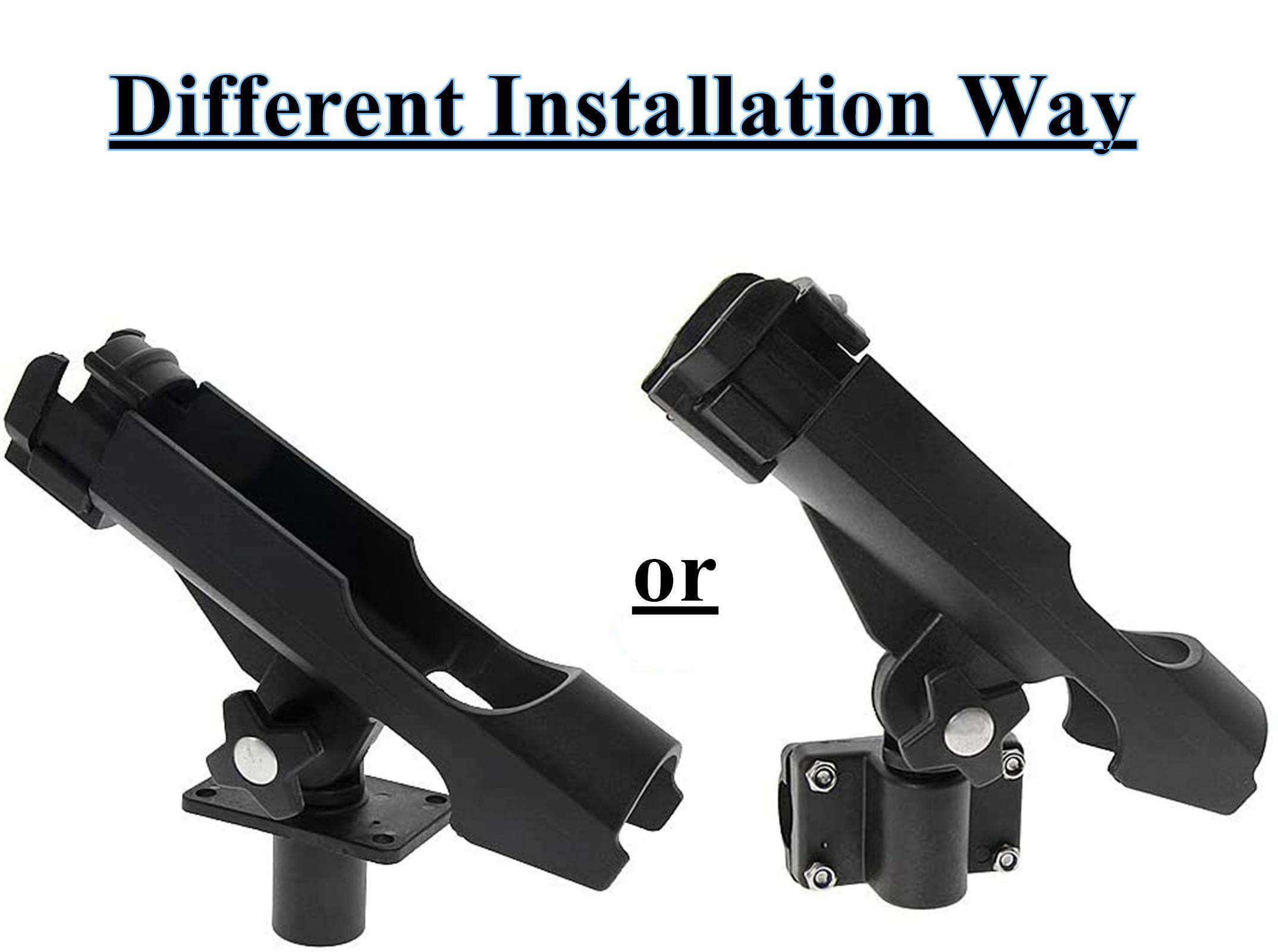 Fishing Boat Rods Holder with Large Clamp Opening 360 Degree Adjustable Fishing Rod Racks Folding Rod Holder 2pcs