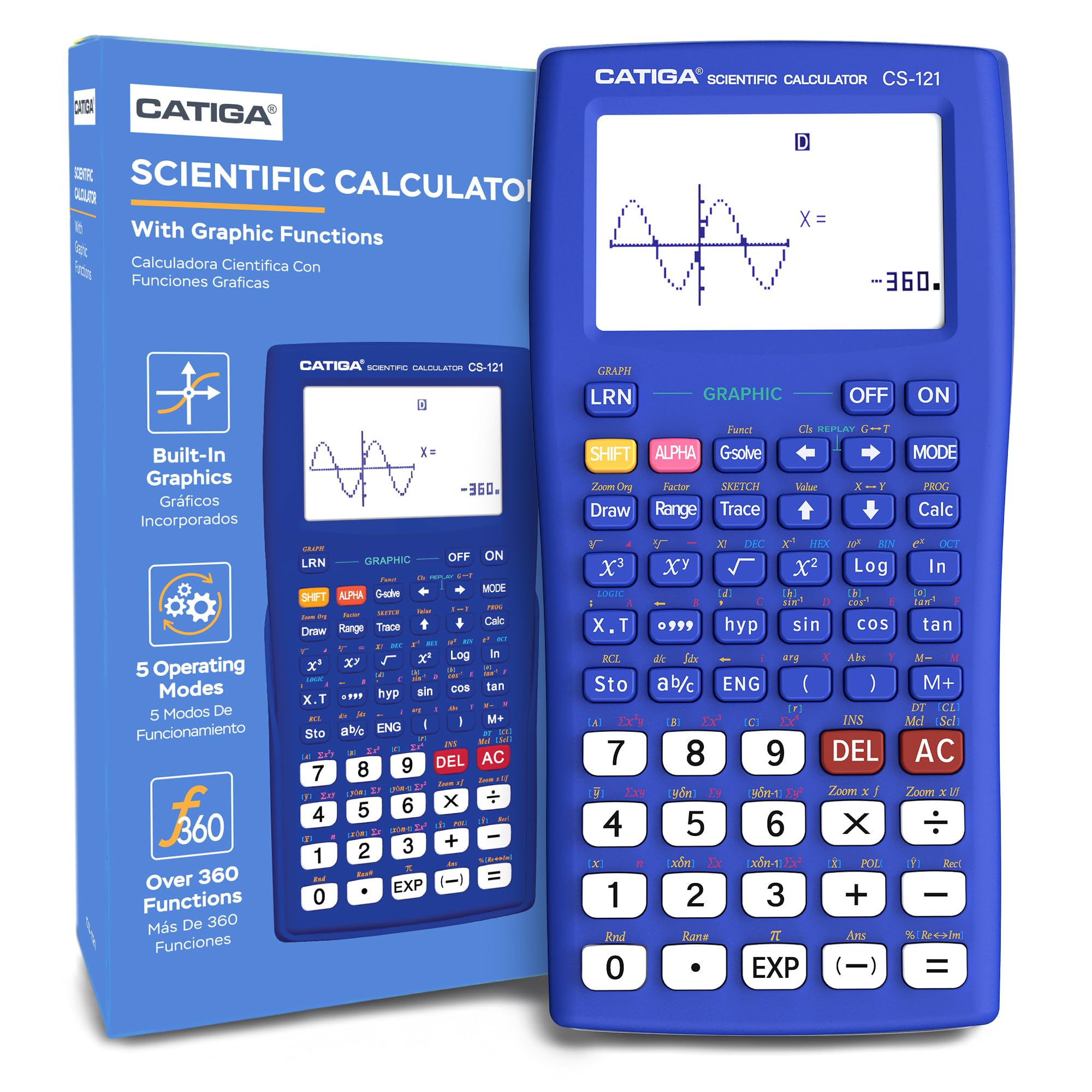 Scientific Calculator with Graphic Functions - Multiple Modes with Intuitive Interface - Perfect for Beginner and Advanced Courses, High School or College