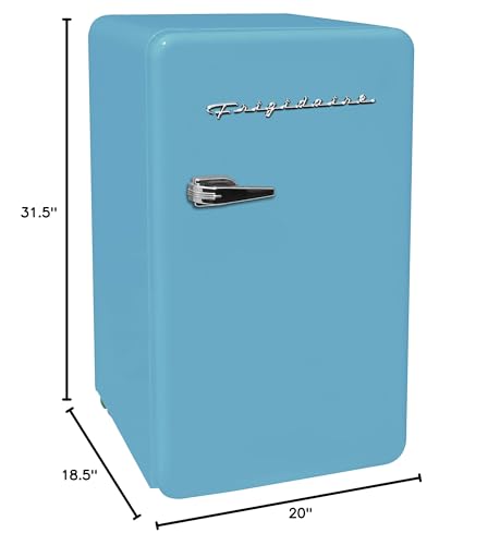 FRIGIDAIRE EFR372-BLUE 3.2 Cu Ft Blue Retro Compact Rounded Corner Premium Mini Fridge