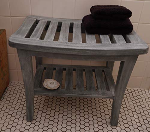 Redmon since 1883 Teak Shower Bench, Weathered Gray