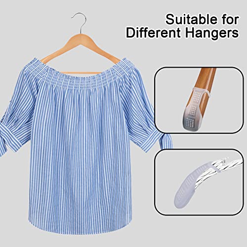 Jaxbo Hanger Grips, Clothing Non-Slip Hanger Grips, Clear Hanging Gripper - Stretchable & Eco-Friendly Fit on The Ends of Hangers, 12 PCS