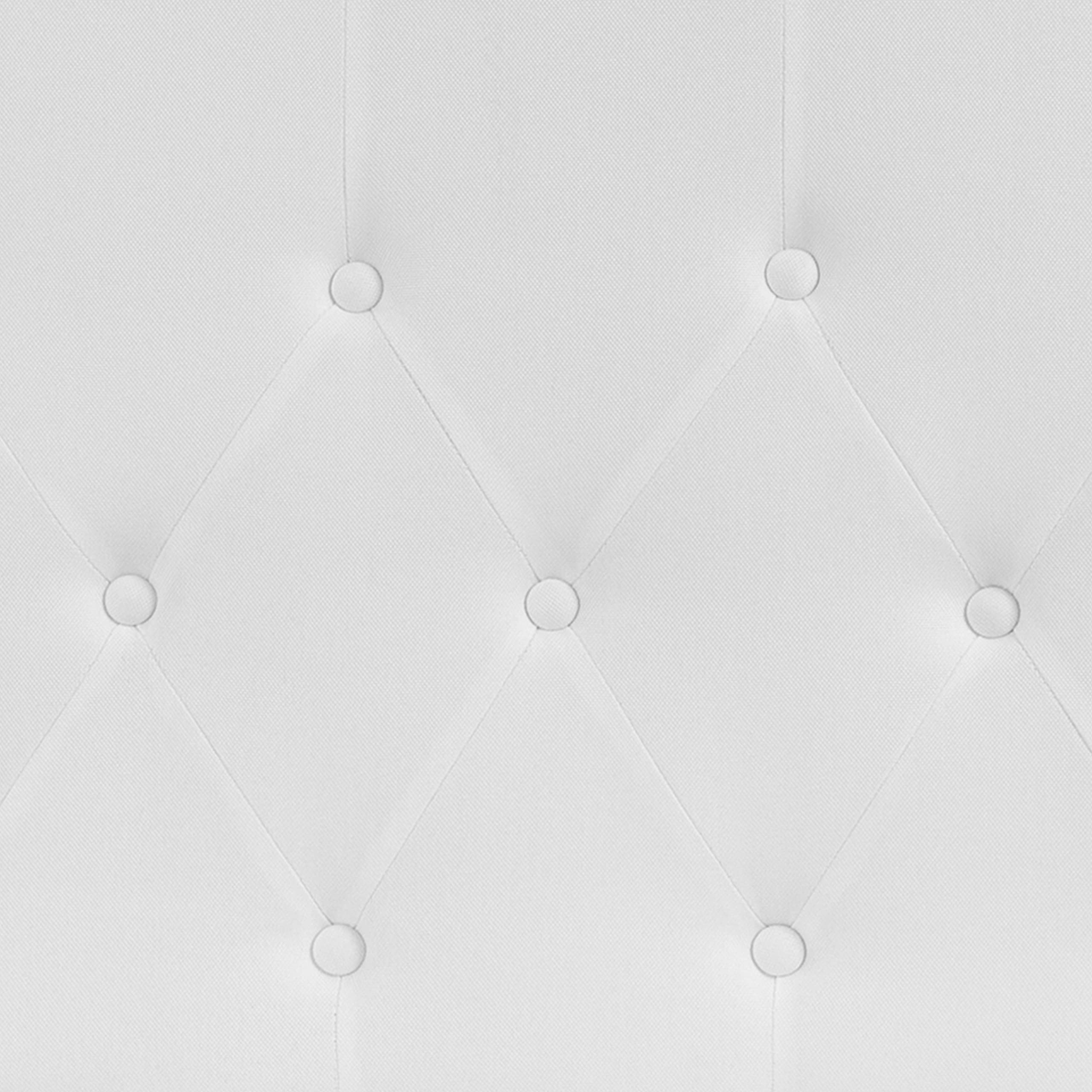 EMMA + OLIVER Tufted Upholstered Full Size Headboard in White Fabric