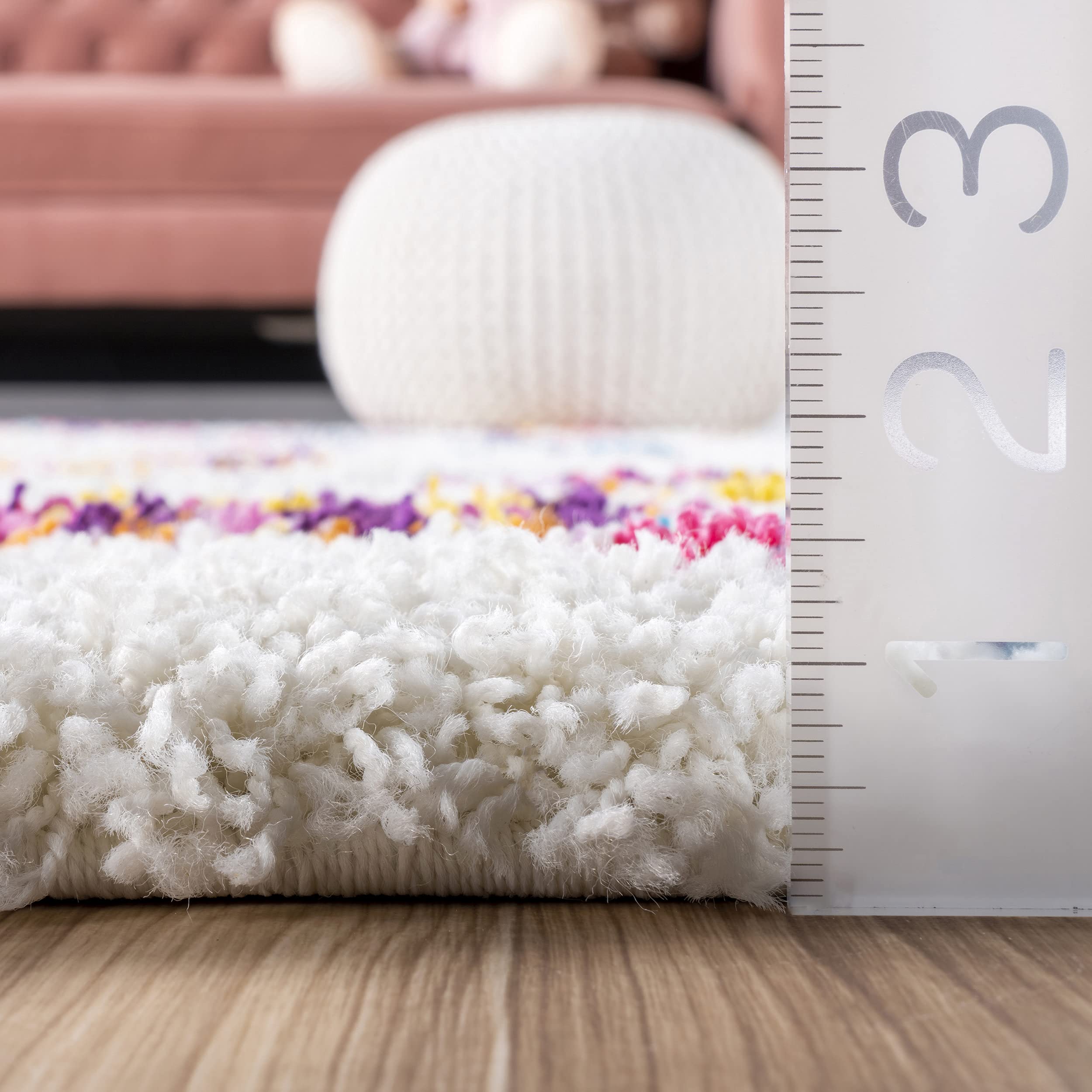 nuLOOM Tatyana Moroccan Diamond Trellis Shaggy Runner Rug, 2' 8" x 12', Pink