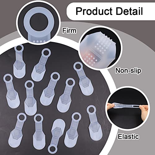 Jaxbo Hanger Grips, Clothing Non-Slip Hanger Grips, Clear Hanging Gripper - Stretchable & Eco-Friendly Fit on The Ends of Hangers, 12 PCS