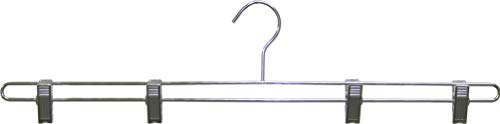 The Great American Hanger Company Extra Metal Bottom 4 Adjustable Cushion Clips, 22 Inch Long Chrome Perfect for Large Items or Textiles (Set of 25) Clothes Hanger, Polished