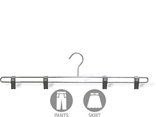 The Great American Hanger Company Extra Metal Bottom 4 Adjustable Cushion Clips, 22 Inch Long Chrome Perfect for Large Items or Textiles (Set of 25) Clothes Hanger, Polished