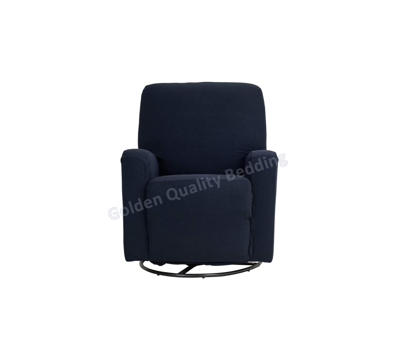 Golden Quality Bedding Stretch Recliner Slipcover One Piece Furniture Protector with Elastic Straps and Pocket Polyester Spandex Super Soft Non-Brushed Fabric Fits Most Recliner Sizes (Navy Blue)