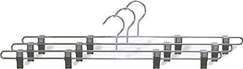 The Great American Hanger Company Extra Metal Bottom 4 Adjustable Cushion Clips, 22 Inch Long Chrome Perfect for Large Items or Textiles (Set of 25) Clothes Hanger, Polished
