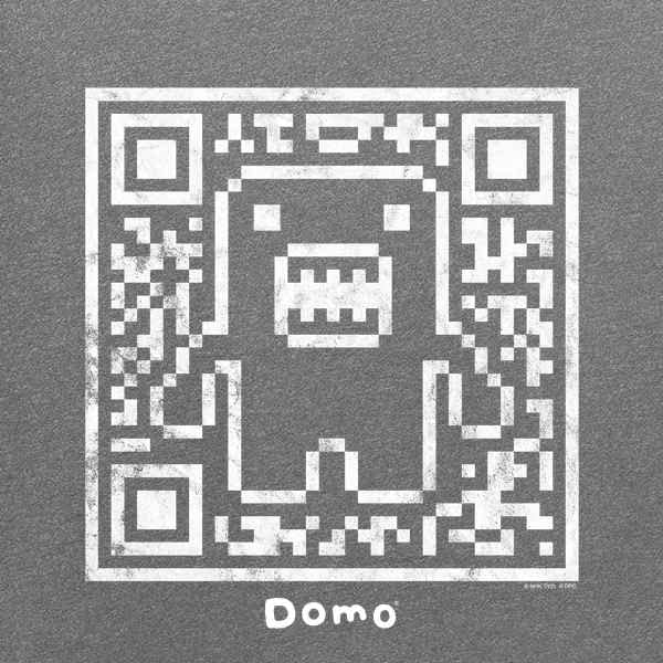 Pop Threads Domo QR Code Cute Funny Graphic Tee T-Shirt for Men Dark Heather Gray L