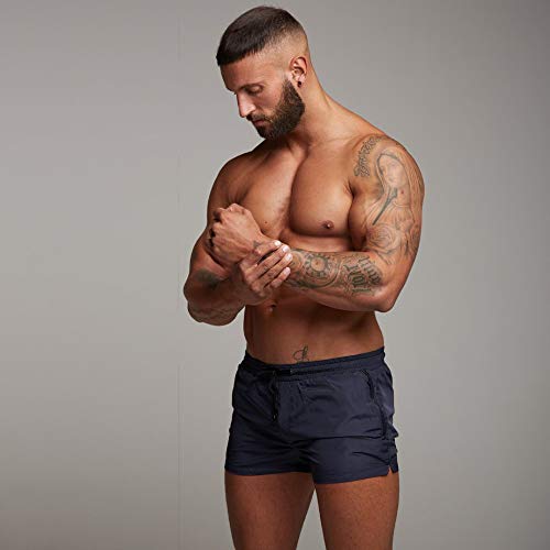 EDOTON Men's Swimming Trunks,Summer Quick Dry Swimwear Shorts Pants for Beach Hotspring Surfing Casual Training Pants L B Navy Blue