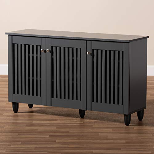 Baxton Studio Shoe Cabinets, One Size, Dark Gray