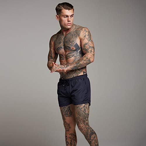 EDOTON Men's Swimming Trunks,Summer Quick Dry Swimwear Shorts Pants for Beach Hotspring Surfing Casual Training Pants L B Navy Blue