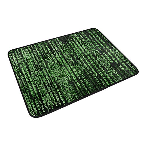 Shower Curtain Sets with Rugs for Bathroom Matrix Code Digital Numbers 72 x 72 Inch Shower Curtains in Bath with 12 Hooks