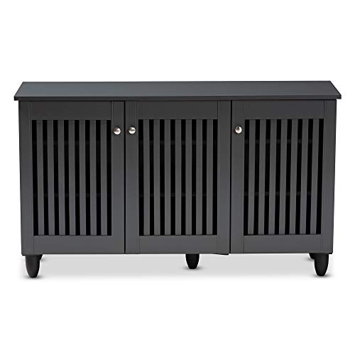 Baxton Studio Shoe Cabinets, One Size, Dark Gray