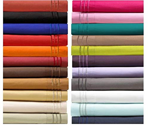 Elegant Comfort Luxury Ultra-Soft 2-Piece Pillowcase Set - 1500 Premium Hotel Quality Microfiber Double Brushed - Wrinkle Resistant, Standard/Queen, Sage/Green