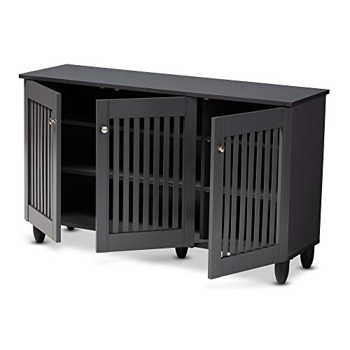 Baxton Studio Shoe Cabinets, One Size, Dark Gray