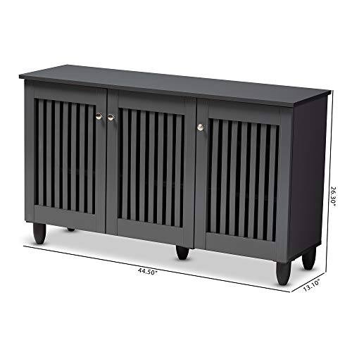 Baxton Studio Shoe Cabinets, One Size, Dark Gray