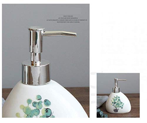 5 Piece Bathroom Accessories Set, Hotel Quality ceramic Bathroom Accessory Set, Toothbrush Holder, Liquid Soap Dispenser, Soap Dish, 2 Tumblers (2)
