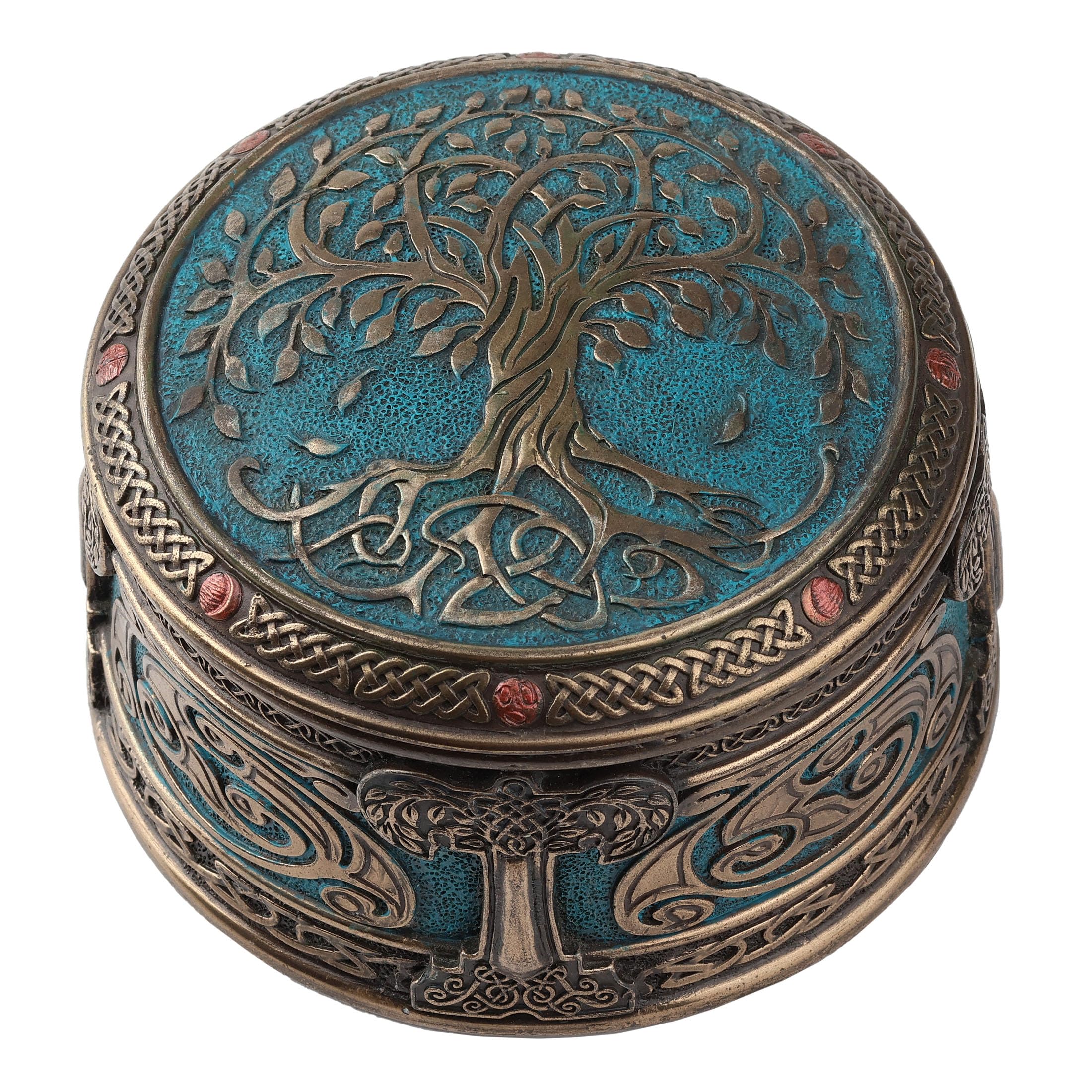 Veronese Design 4 Inch Spiritual Tree of Life Cold Cast Resin Bronze Finish Trinket Jewelry Box