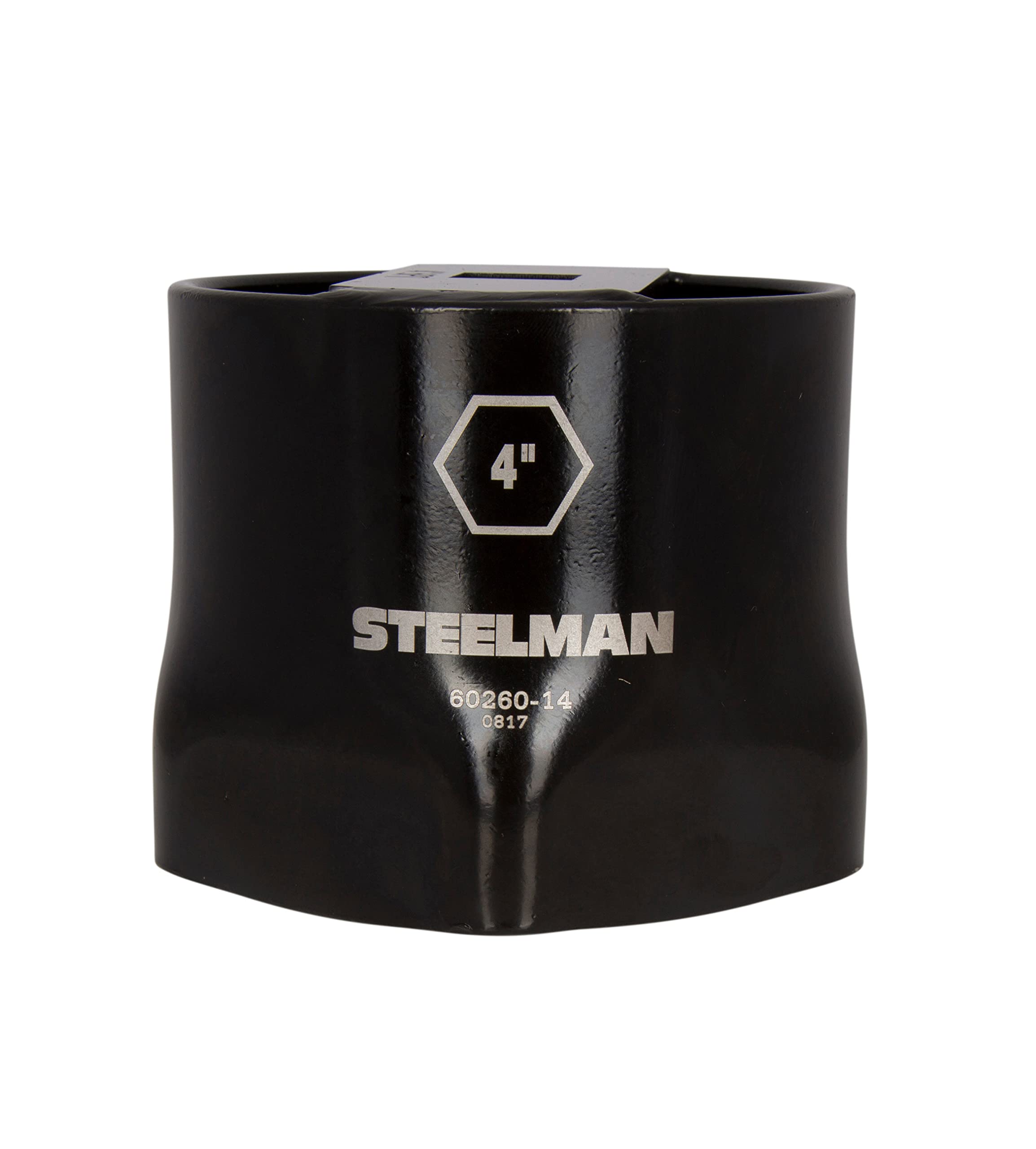 Steelman 4-Inch 6-Point Automotive Wheel Locknut Socket, 3/4-Inch Drive, Durable Steel, Corrosion-Resistant Black Powder Coating, Laser Etched Callouts