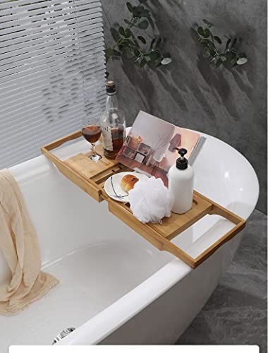 SDGH Extendable Bath Tray Bathtub Tray Spa Bath Tub Caddy Organizer Book Wine Tablet Holder Reading Rack Bathroom Accessories