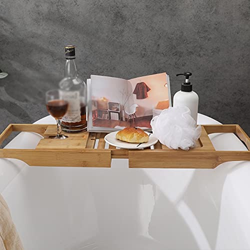 SDGH Extendable Bath Tray Bathtub Tray Spa Bath Tub Caddy Organizer Book Wine Tablet Holder Reading Rack Bathroom Accessories