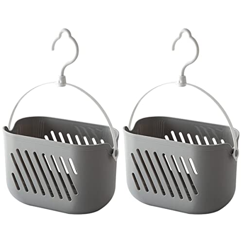 Angoily Razors Shower Basket: Loofahs Bathroom Room Bins Grey Organizers Household Gray Shelves Pantry Home Storage Shampoo Shelf Caddy Bin Kitchen Towels Hanging Hook Soap with Organizer