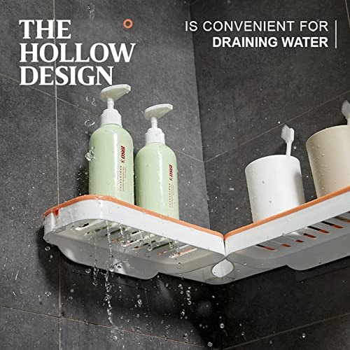 EPTIC Shower Caddy Suction, Corner Shower Punch-Free Rack with Suction Cup,Wall Mounted Shower Basket,Bathroom Organizer Shelf for Shampoo, Body Wash (3Pack Grey)