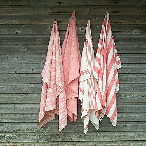 LinenMe Multistripe Hand and Guest Towels, 18" x 28", Red White