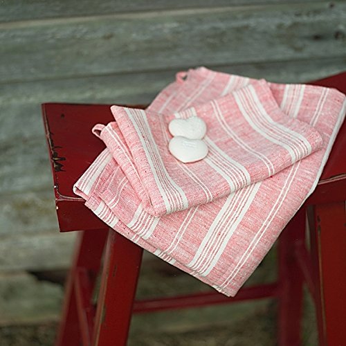 LinenMe Multistripe Hand and Guest Towels, 18" x 28", Red White