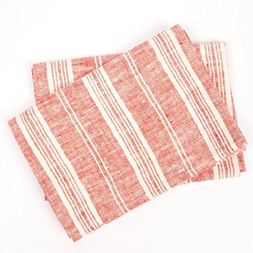LinenMe Multistripe Hand and Guest Towels, 18" x 28", Red White