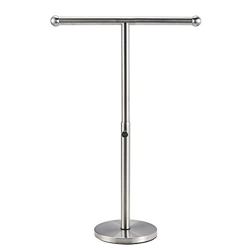 Counter Towel Holder for Bathroom - Extends 11.5” to 19.5” Stainless Steel 304 Fingertip Towel Holder, Anti-Rust Kitchen Countertop Towel Stand, Adjustable Hand Towel Holder Stand for Bathroom