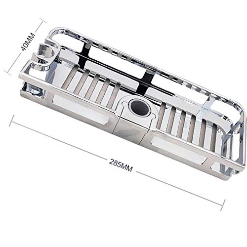 JIANWEI Bathroom Corner Shelf, Hanging Shower Caddy Shelf, Shelf Organizer No Drilling Fits for 24mm-25mm Shower Pole Rail Rod, Multifunction Storage Rack(Silver)