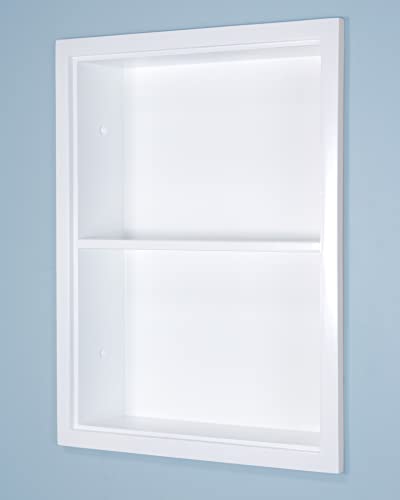 Fox Hollow Furnishings 14x18 White Sloane Wall Niche w/Plain Back and 1 Shelf