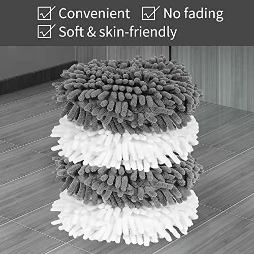 Yigood 4 PCS Chenille Hanging Hand Towels Quick Dry Hanging Absorbent Soft Hand Bath Towel, Bathroom Fluffy Microfiber Decorative Towels Ball,Cleaning Cloth for Bathroom Kitchen