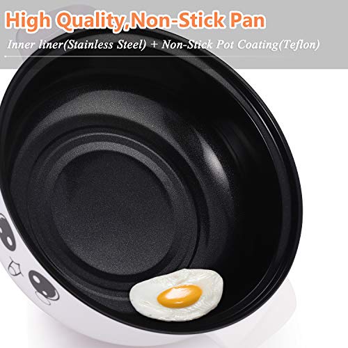 MINGPINHUIUS 4-in-1 Multifunction Electric Cooker Skillet Wok Electric Hot Pot For Cook Rice Fried Noodles Stew Soup Steamed Fish Boiled Egg Small Non-stick with Lid (2.8L, without Steamer)