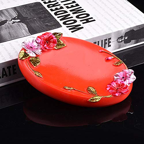 5-Piece Resin Bathroom Accessory Set with Soap Dish, Dispenser, Toothbrush Holder and Tumbler, Red