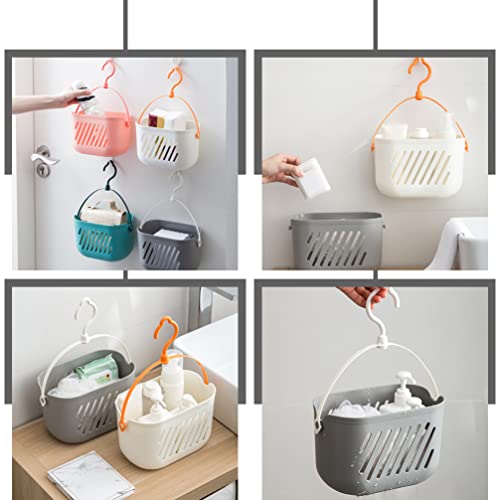 Angoily Razors Shower Basket: Loofahs Bathroom Room Bins Grey Organizers Household Gray Shelves Pantry Home Storage Shampoo Shelf Caddy Bin Kitchen Towels Hanging Hook Soap with Organizer