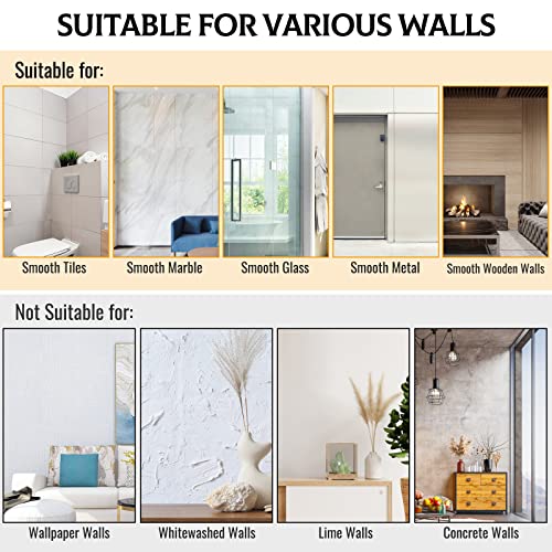 Bathroom Shower Organizer, YASONIC 2-Pack Strong Adhesive Shower Caddy with Soap Holder and 8 Hooks, No Drilling Wall Mounted Rustproof Stainless Steel Shower Shelf, for Inside Shower, Bathroom, Black