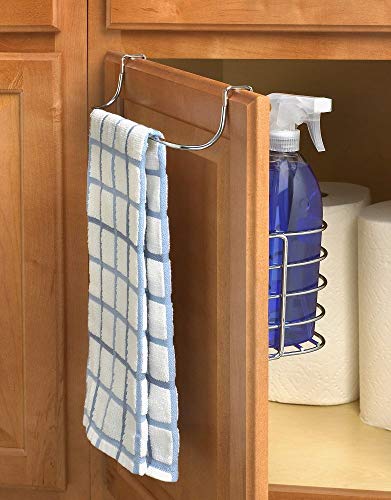 Spectrum Diversified Duo Over-The-Cabinet Towel Bar & Medium Basket, No Installation 2-in-1 Basket & Towel Bar, Under Sink Storage & Organization, Small, Chrome