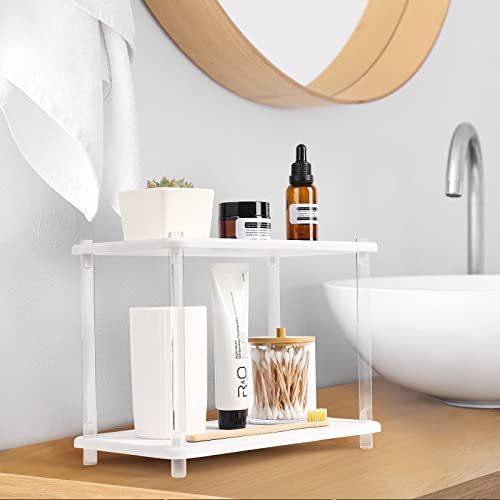 ACWOWO 2-Tier Instant Dry Bathroom Organizer Countertop, Kitchen Counter Shelf Organizer, Diatomaceous Earth Perfume Vanity Skincare Organizers Tray