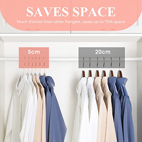 HOUSE DAY Pink Velvet Skirt Hangers 24 Pack and White Velvet Hangers 50 Pack, Non Slip Hangers Set