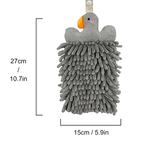 Hanging Hand Towel for Kitchen and Bathroom | Chenille Hand Towel with Button Loop | Funny Cute Microfiber Towel 2 Pcs