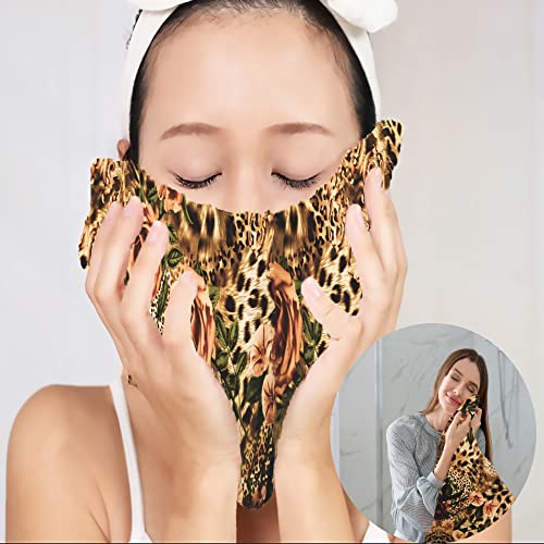 LianMei Bathroom Hand Towels 2 Pack Leopard Soft Luxury Cotton Hand Towel Used for Beach,Kitchen,Bathroom,Spa,Gym Hotel Use