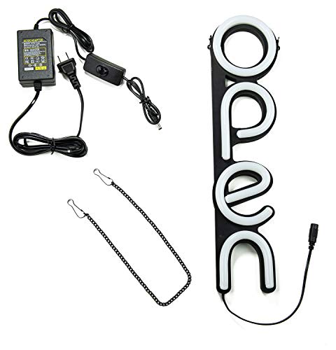 LED Open Sign for Business - Bright White Vertical Neon Style Open Light Signs | Beautiful Design to Attract Customers