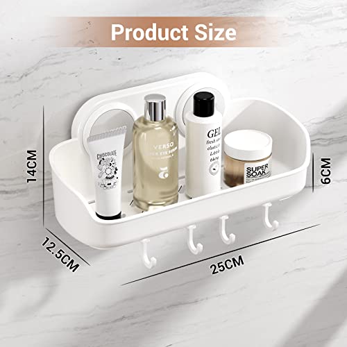 LUXEAR Shower Caddy Suction Cup NO-Drilling Removable Bathroom Shower Shelf Powerful Shower Organizer Max Hold 22lbs Caddy Basket Waterproof & Oilproof Wall Mounted Storage Rack for Bathroom&KitchenÂ