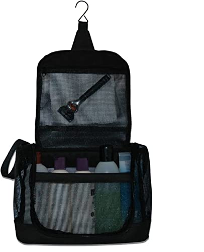 The Fine Living Co. Portable Hanging Shower Caddy Organizer Bag, Quick Dry Mesh Shower Caddy Tote Bag Pouch with Metal Hook for Bathroom College Dorm Camp Gym Camping Toiletry Bath (12โx3โx8โ)