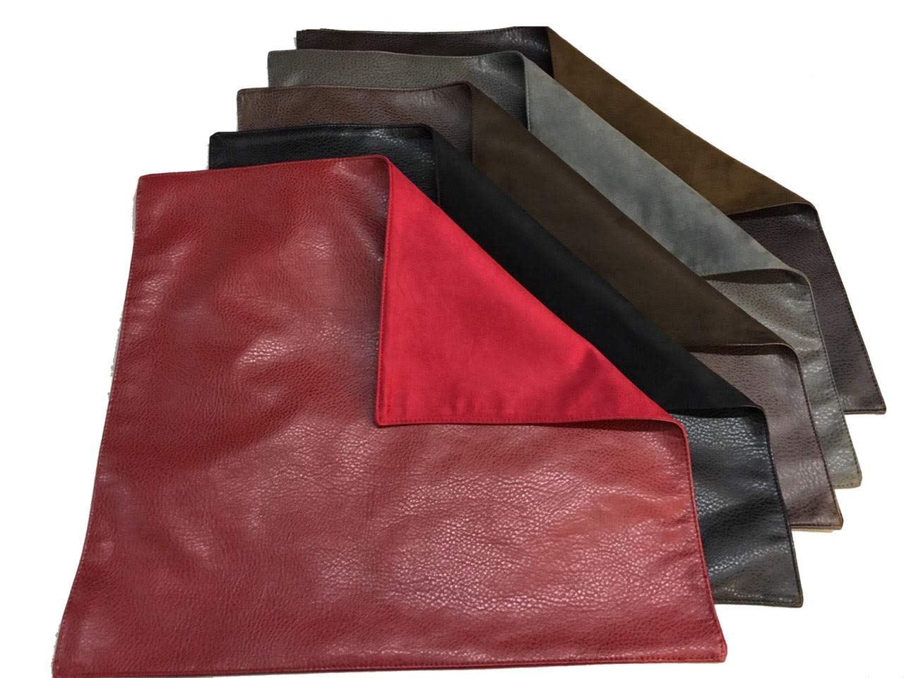 luvfabrics Furniture Protector, Recliner, Head Rest, Sofa, Love seat, Leather Protector, Computer Chair, Couch, Ford Faux Leather Vinyl, with Suede Backing (Dark Brown, 24X30 INCHES)