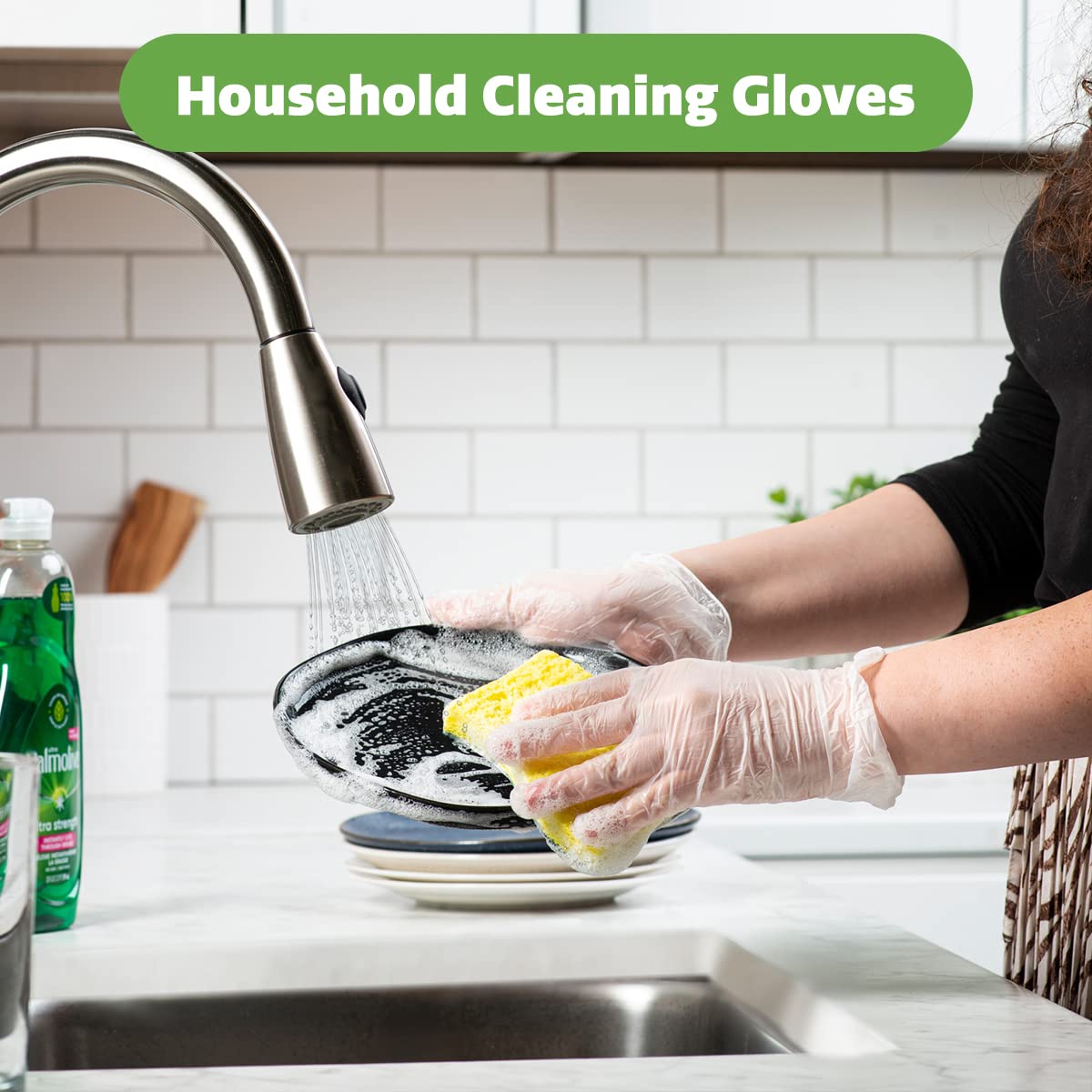 Comfy Package [100 Count Disposable Vinyl Gloves, Powder Free, Latex Free, Clear Gloves for Cooking and cleaning - Large